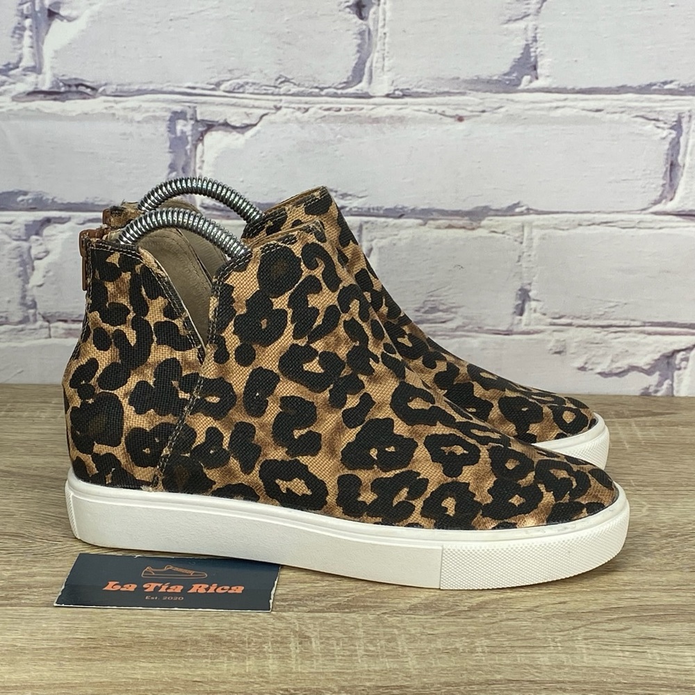 Steve Madden Claud Leopard Print Wedge Sneakers - Gem